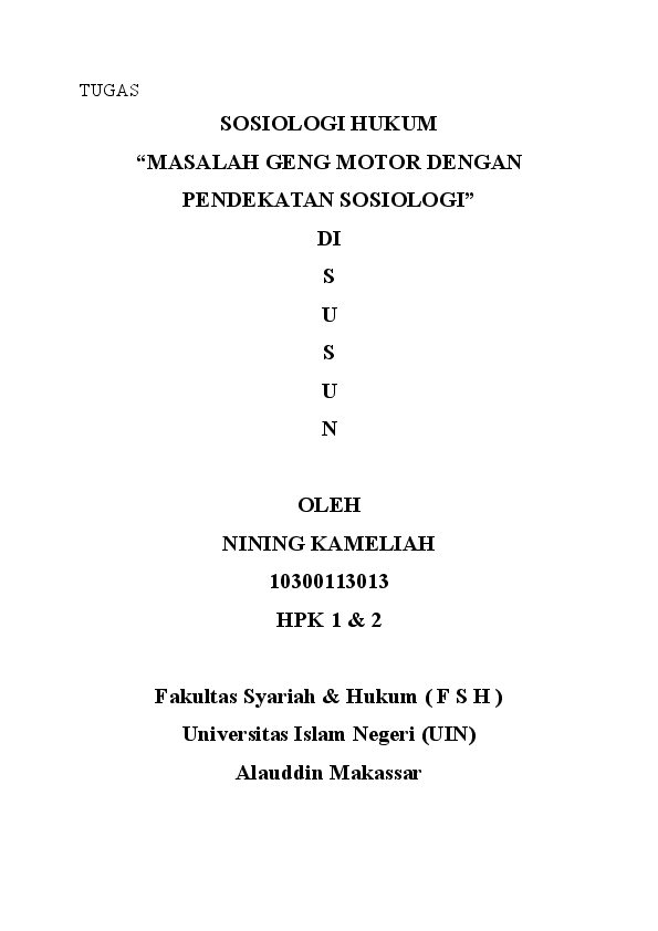 (DOC) geng motor dan pendekatan sosiologi hukum