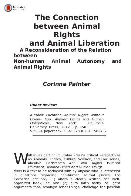 (DOC) The Connection between Animal Rights and Animal Liberation: A ...