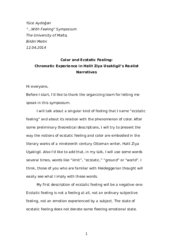 (DOC) Color and Ecstatic Feeling: Chromatic Experience in Halit Ziya Usakligil’s Realist Narratives
