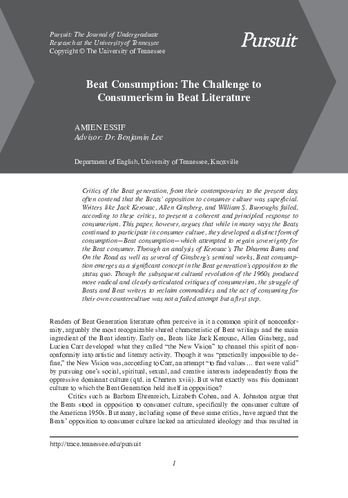 (PDF) Beat Consumption: The Challenge to Consumerism in Beat Literature