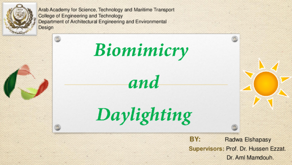 (PDF) Biomimcry in daylighting and energy consumption