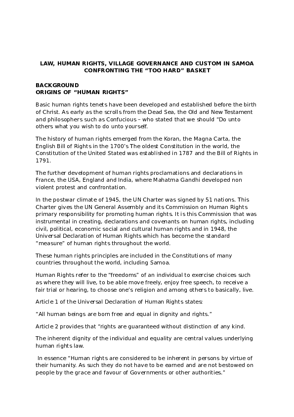 (DOC) Human Rights and Village Governance in Samoa