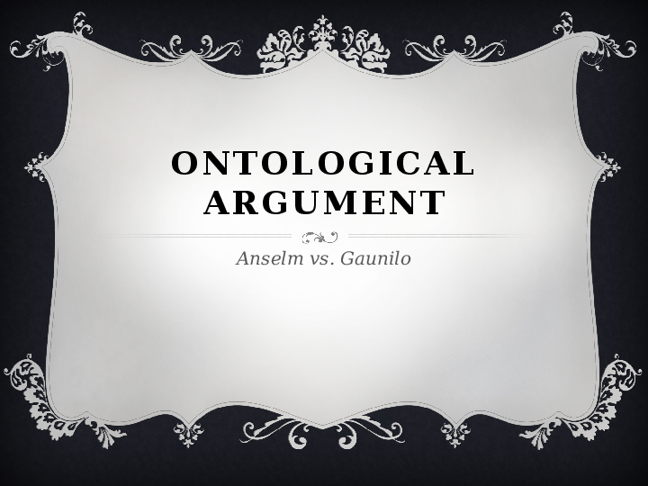 (PPT) Anselm's Ontological Argument