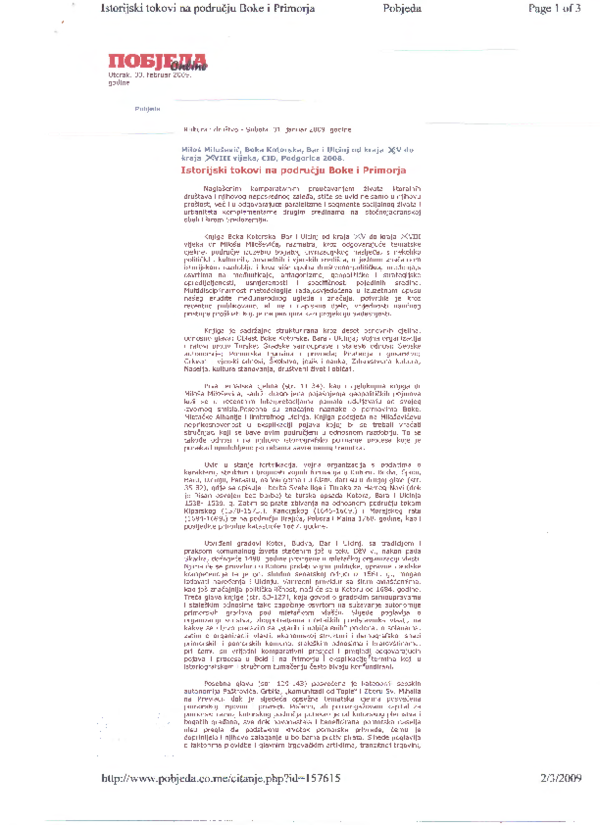 (PDF) Miloš Milošević, Boka Kotorska, Bar i Ulcinj od kraja XV do kraja ...