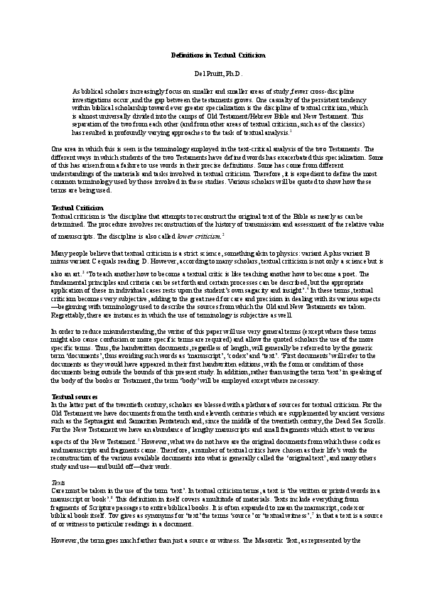 (DOC) Definitions in textual criticism