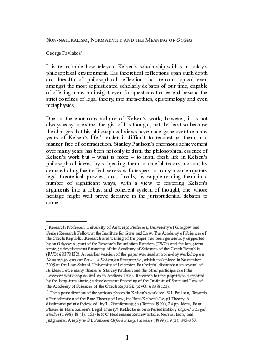 (DOC) Non-naturalism, Normativity and the Meaning of 'Ought'