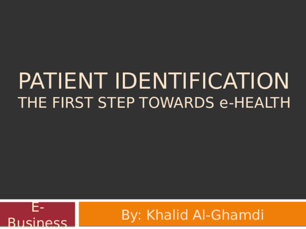 (PPT) Patient Identification