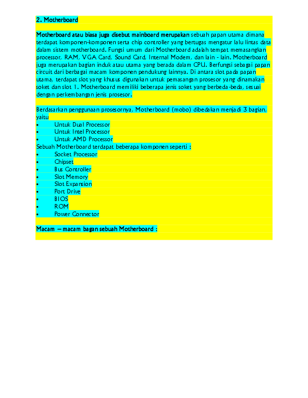 (PDF) Bagian-bagian Komputer / PC (Computer Spare Part)
