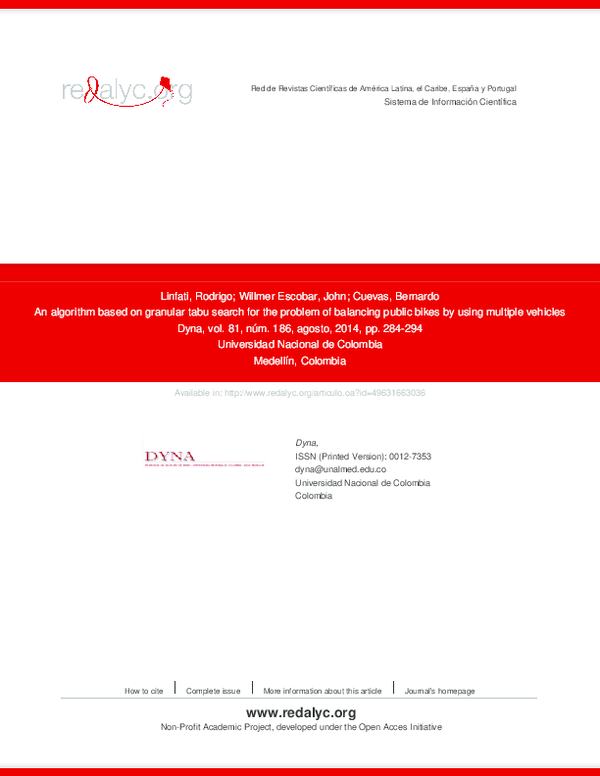 (PDF) Redalyc.An algorithm based on granular tabu search for the problem of balancing public ...