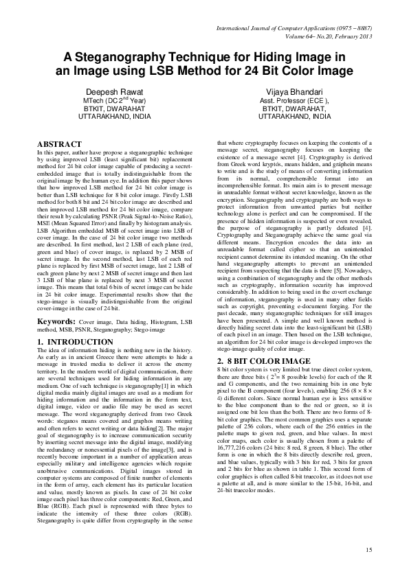 (PDF) steganography in lsb