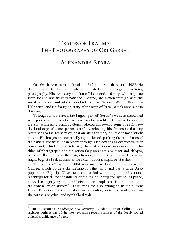 (PDF) 'Traces of Trauma: The Photography of Ori Gersht', from The Edges ...