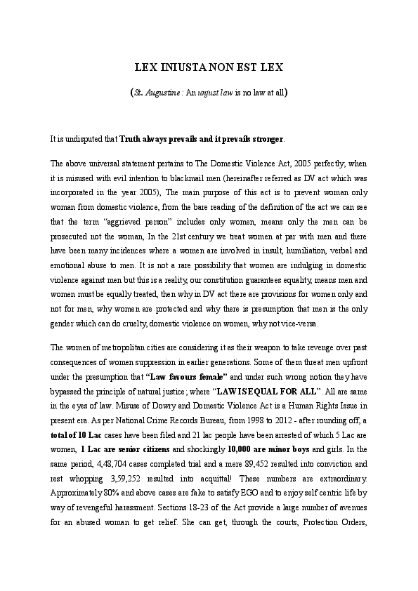 (DOC) LEX INIUSTA NON EST LEX