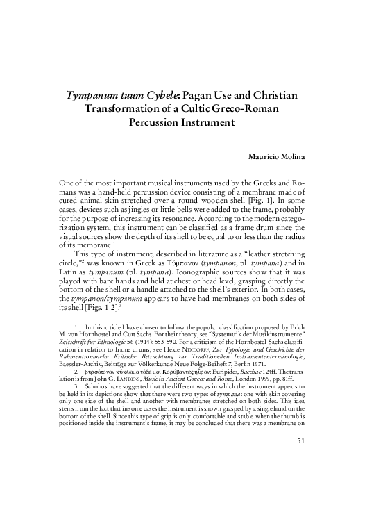 Tympanum tuum Cybele: Pagan Use and Christian Transformation of a ...