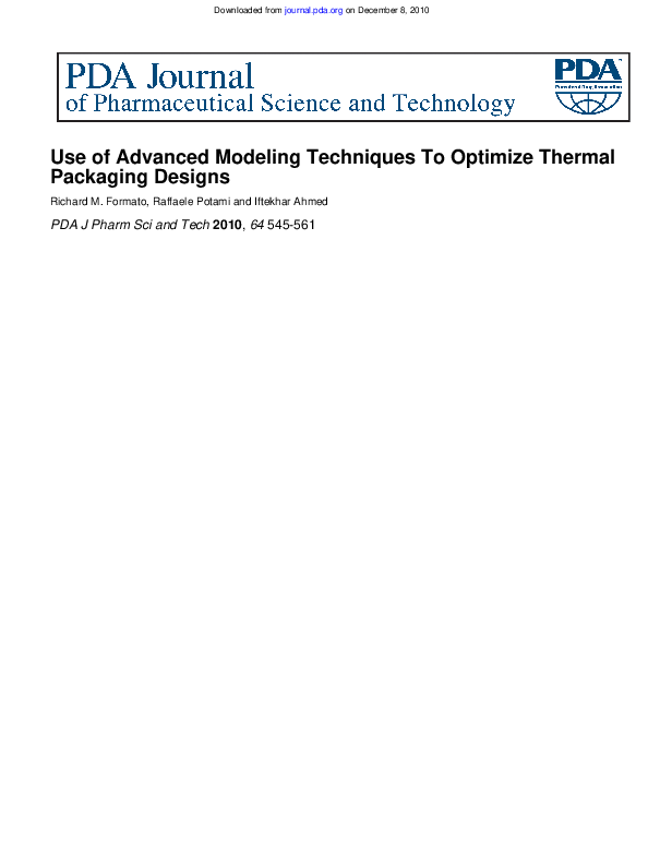 (PDF) Use of Advanced Modeling Techniques To Optimize Thermal Packaging ...