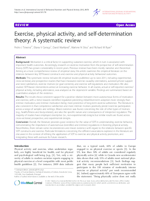 (PDF) Exercise, physical activity, and self-determination theory: A ...