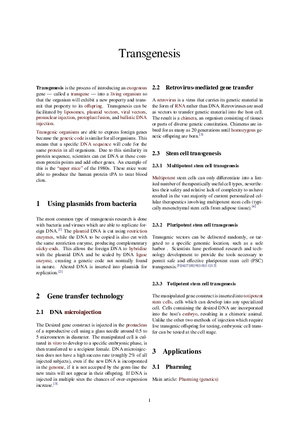 (PDF) Transgenesis