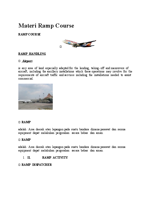 (DOC) Gambaran tentang Ramp handling Aviation