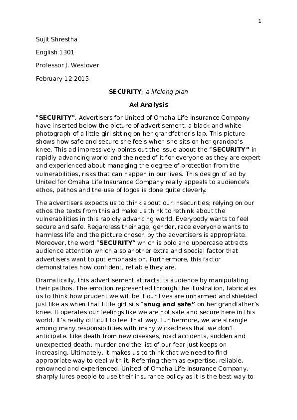 (DOC) Rough Draft for Ad Analysis