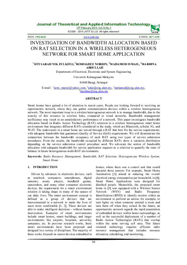 (PDF) Investigation of Bandwidth Allocation Based on Rat Selection In A Wireless Heterogeneous ...