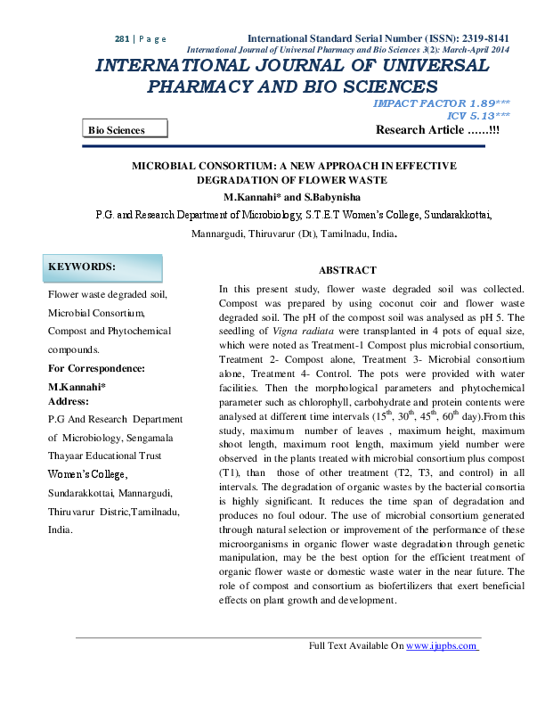 (PDF) MICROBIAL CONSORTIUM: A NEW APPROACH IN EFFECTIVE DEGRADATION OF ...