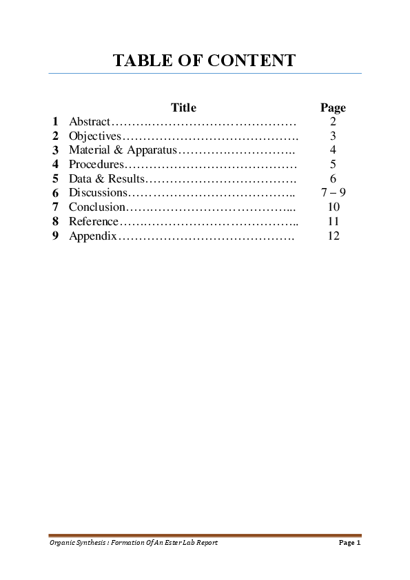 (PDF) CHE143 - Lab Report : Organic Synthesis - Formation of An Ester ...