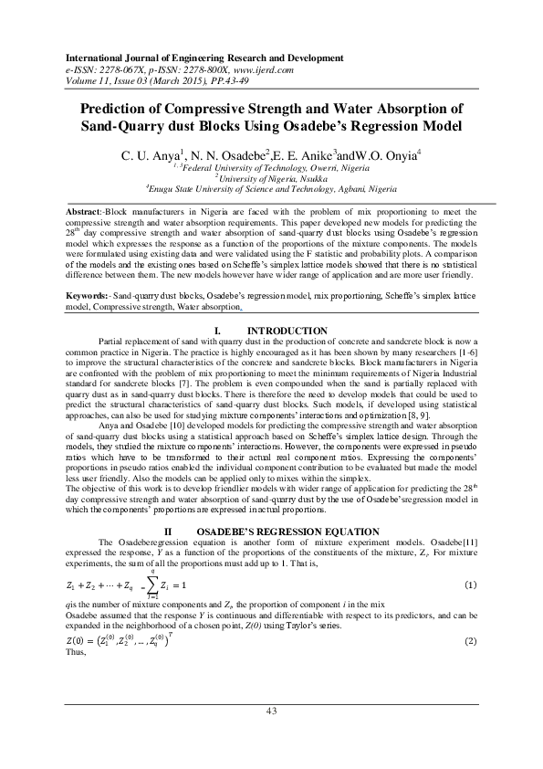 (PDF) Prediction of Compressive Strength and Water Absorption of Sand ...