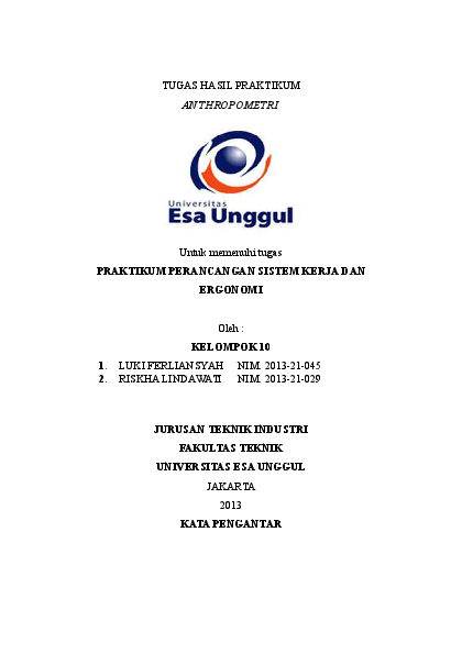 (DOC) ANALISA PERANCANGAN SISTEM KERJA DAN ERGONOMI
