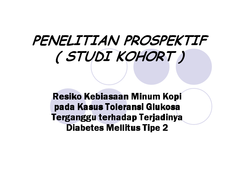 (PDF) PENELITIAN PROSPEKTIF ( STUDI KOHORT