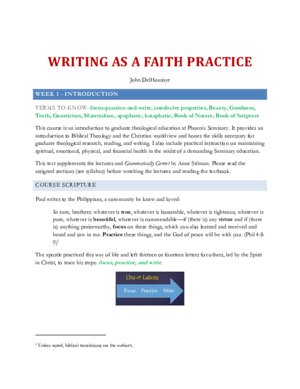 (PDF) Writing as a Faith Practice