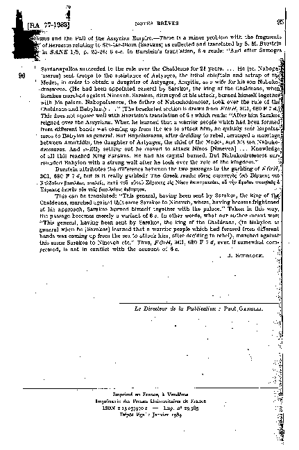 (PDF) Berossos and the Fall of the Assyrian Empire