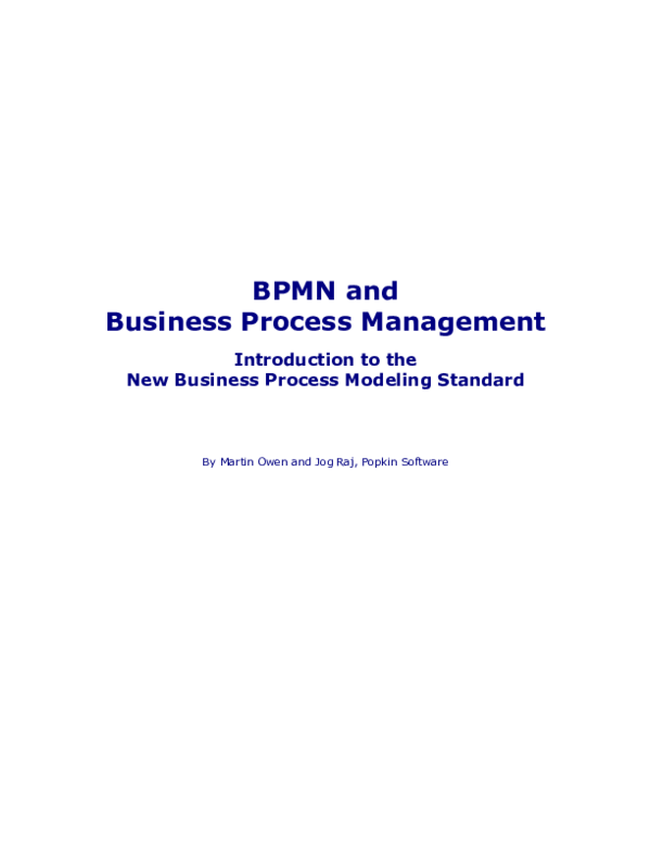 (PDF) BPMN and Business Process Management