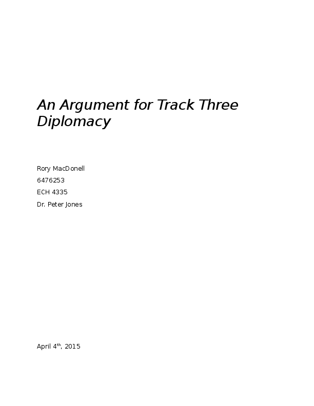 (DOC) An Argument for Track Three Diplomacy
