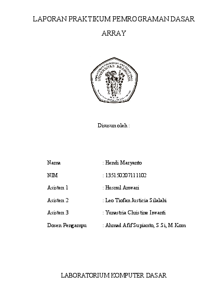 Laporan Praktikum Pemrograman Dasar Bab 5