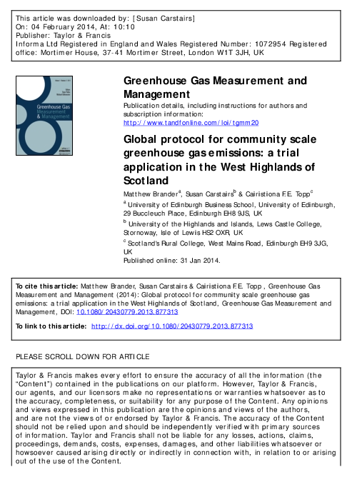 (PDF) Global protocol for community scale greenhouse gas emissions: a ...
