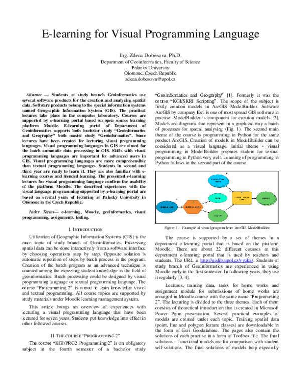 (PDF) E-learning for Visual Programming Language