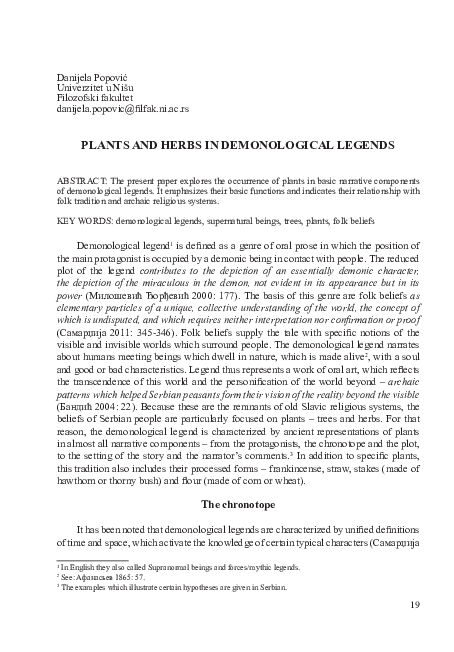 (PDF) Plants and Herbs in Demonological Legends // Plants and herbs in ...