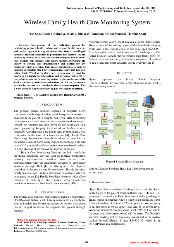 (PDF) Wireless Family Health Care Monitoring System