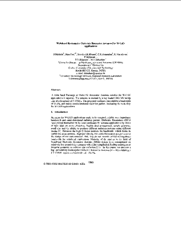 Pdf Wideband Rectangular Dielectric Resonator Antenna For W Lan Applications