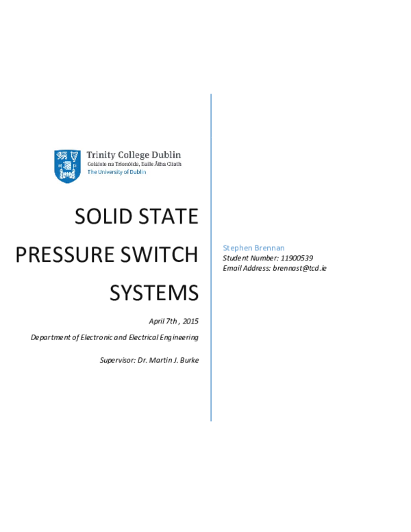 (PDF) Solid State Pressure Switch Systems