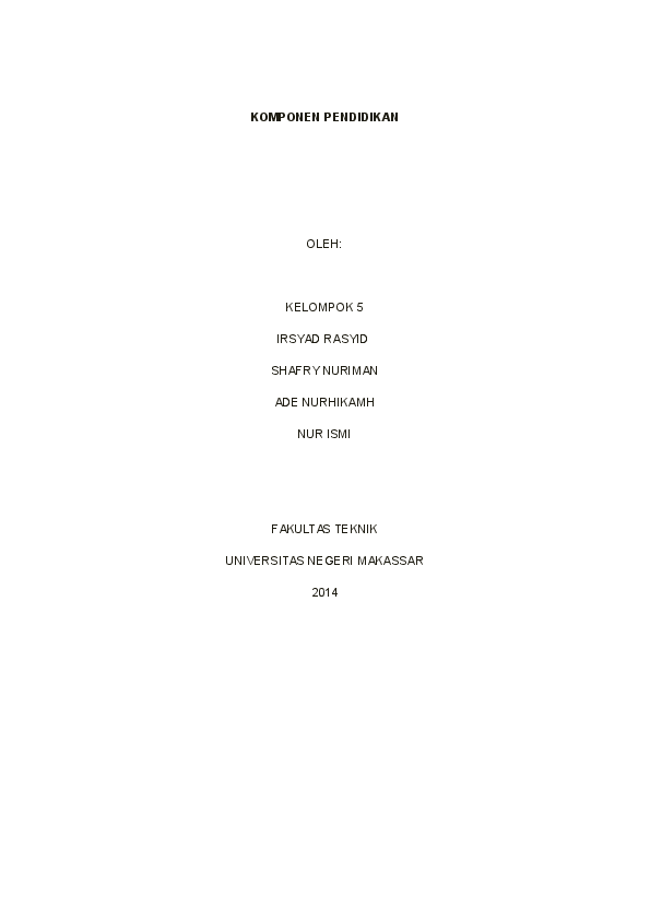 (DOC) Komponen Pendidikan