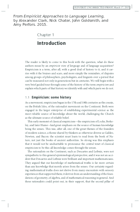 (PDF) Empiricism and Language Learnability: chapter 1