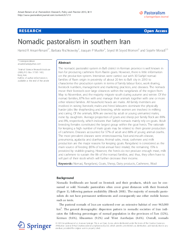 (PDF) Nomadic pastoralism in southern Iran
