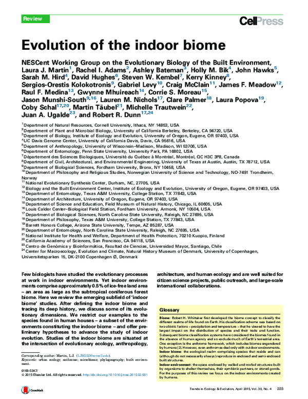 (PDF) Evolution of the Indoor Biome (in Trends in Ecology and Evolution ...