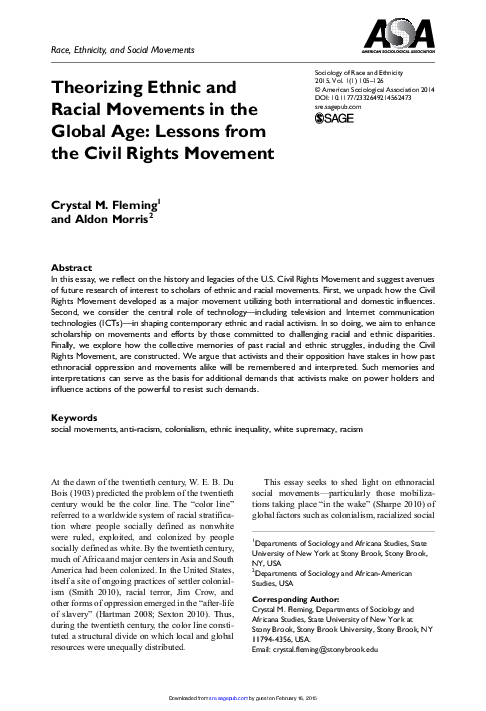 (PDF) Theorizing Ethnic and Racial Movements in the Global Age: Lessons ...