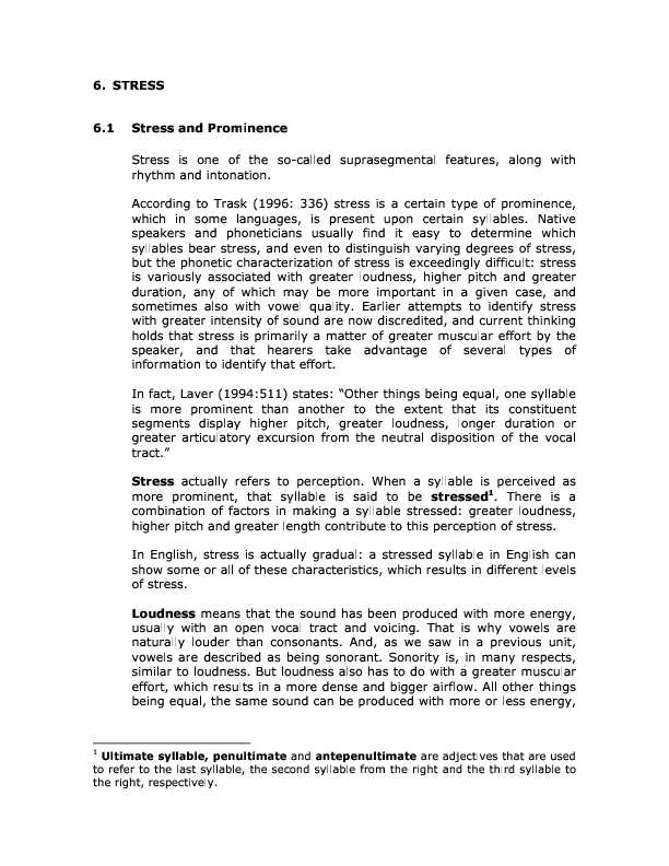 (PDF) Word stress and prominence