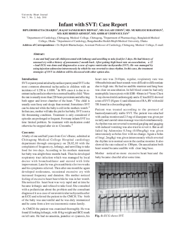 Infant with SVT: A Case Report
