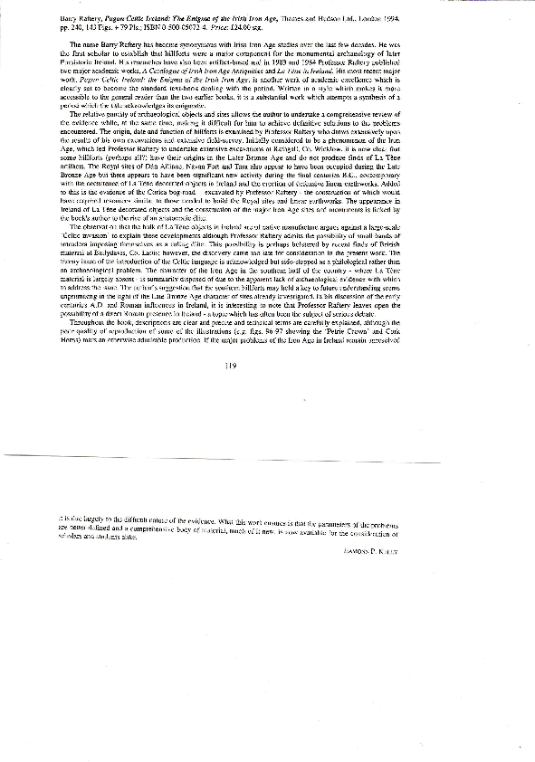 Review: 'Barry Raftery, Pagan Celtic Ireland: The Enigma of the Iron ...