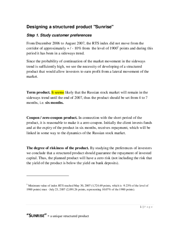 (PDF) Designing a structured product