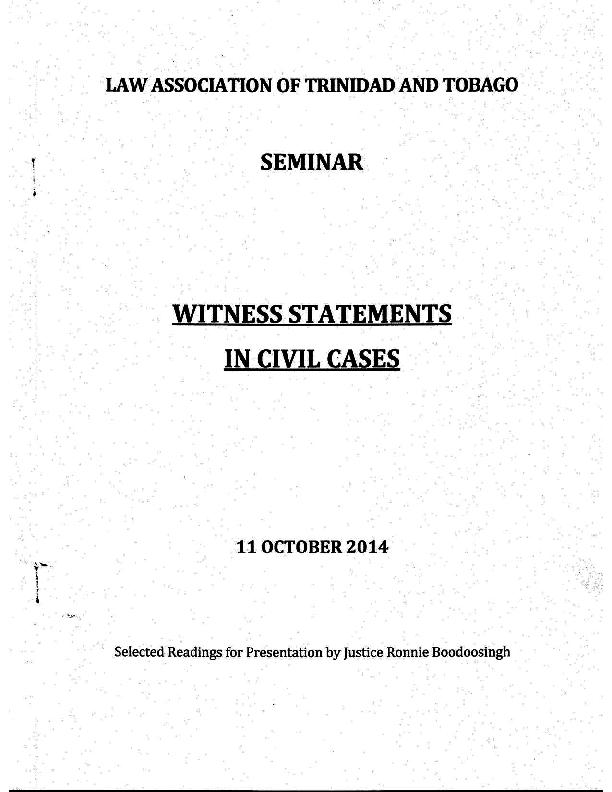 (PDF) LAW ASSOCIATION OF TRINIDAD AND TOBAG O WITNESS STATEMENT S IN ...