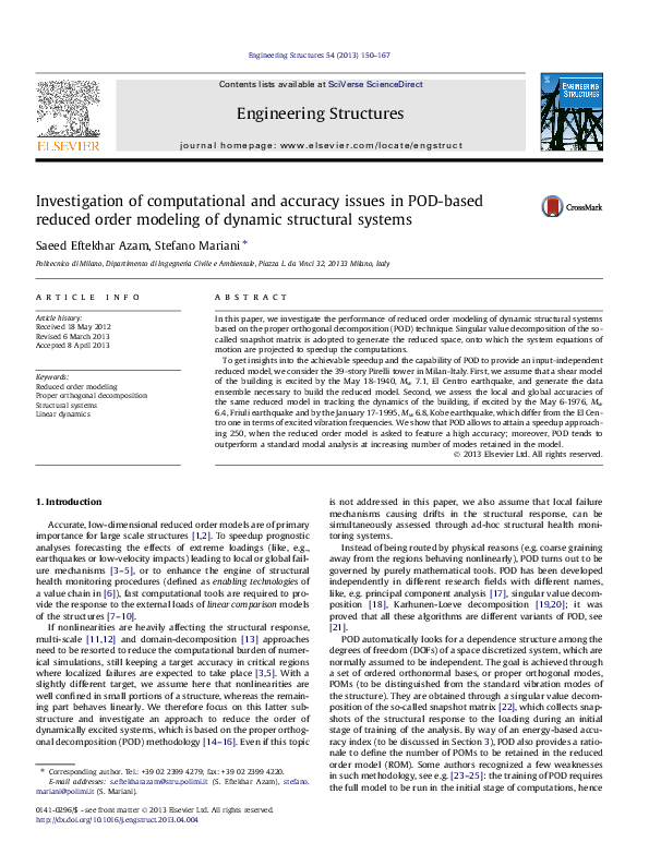 (PDF) Investigation of computational and accuracy issues in POD-based reduced order modeling of ...